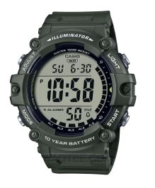Casio Digital Illuminator Army Green Rubber World Time For Men AE ...