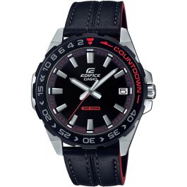 Casio Edifice Simple Black Rubber Black Dial For Men EFV-120BL-1A