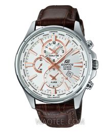 Casio Edifice World Time Chrono Brown Leather with Date for men EFR ...