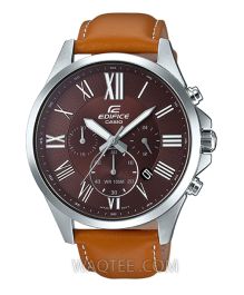 Casio Edifice Chronograph Light Brown Leather For Men EFV-500L-5A