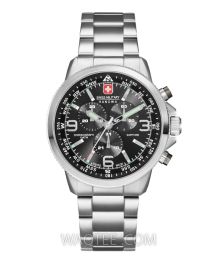 SWISS MILITARY HANOWA ARROW CHRONO SILVER & BLACK FOR MEN 5250.04.007