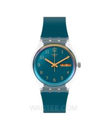 Swatch Blue Away Blue Rubber Blue Dial For Women SO28K700
