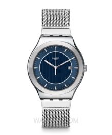 Swatch Irony Silver Mesh Dark Blue Dial For Men YWS449MA